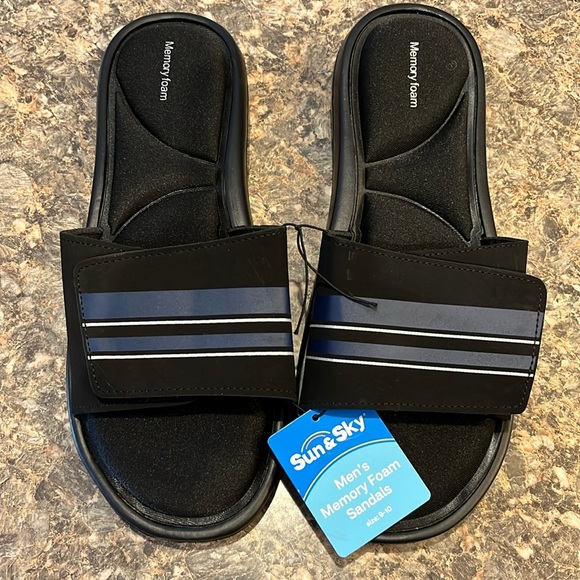 Sun & Sky | Shoes | Nwt Mens Memory Foam Adjustable Sandals | Poshmark